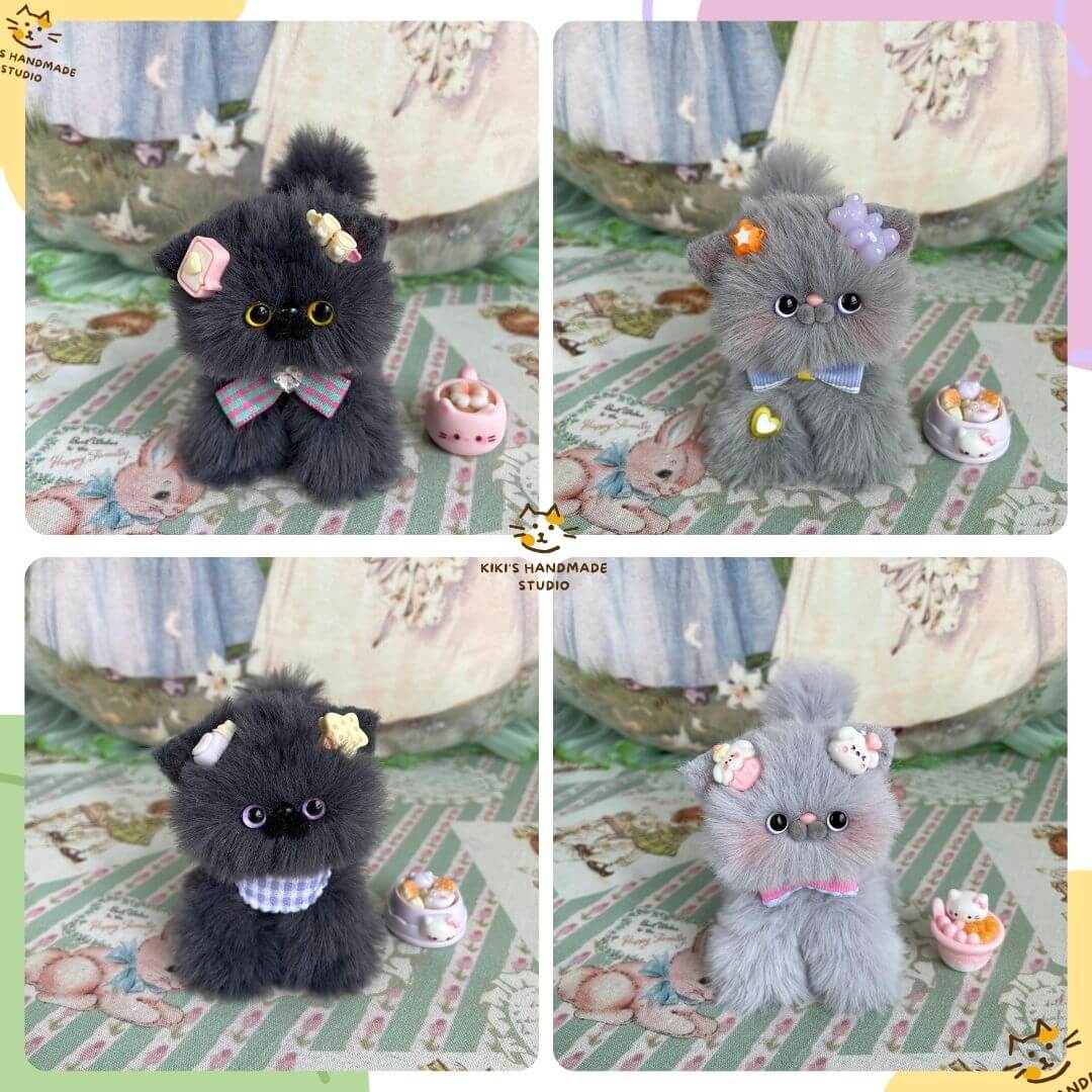Grey Kitten Collection – Handmade Mini Gray Cats with Unique ...