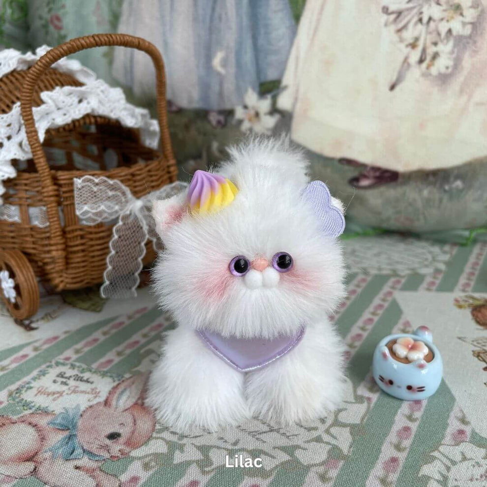 White Kitten Collection – Handmade Mini Cats with Bows, Blush ...